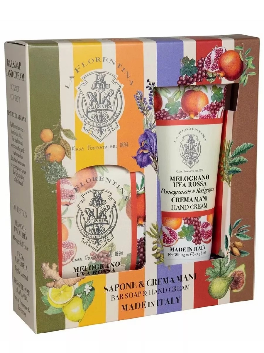 LA FLORENTINA Set of grenade and red grapes of hand cream+soap | Buy ...