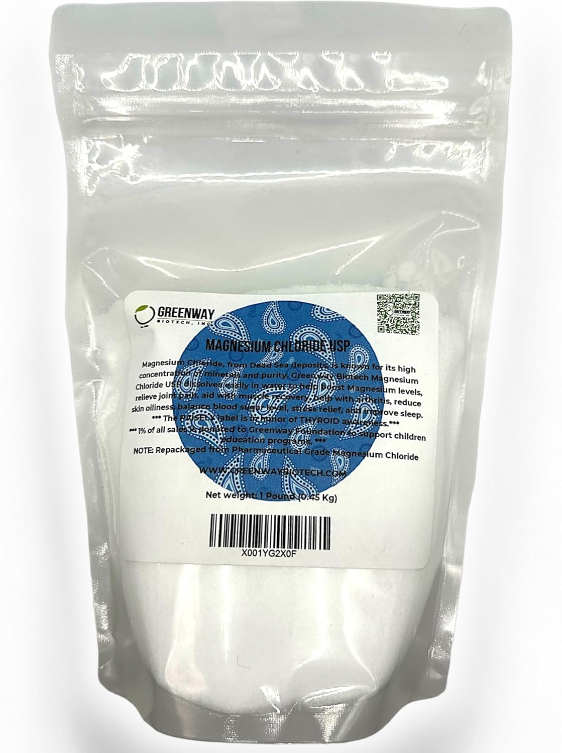 Greenway Biotech Magnesium Chloride USP Supplement - 100% Edible Powder ...