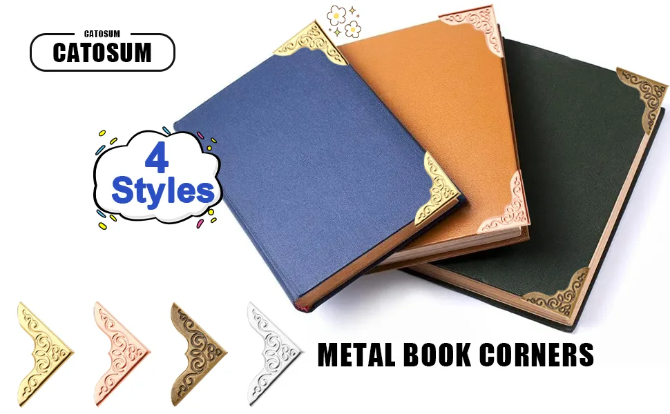 80-PCS Metal Book Corners Small Book Corner Protector Iron Corner ...